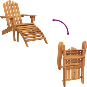 Zahradní židle Adirondack s podnožkou masivní akáciové dřevo 316831