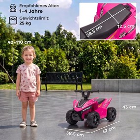 AIYAPLAY Dětské elektrické čtyřkolky 6V, dětská čtyřkolka s lithium-akumulátorem, funkce vpřed, ovládání tlačítkem na řídítkách, 1,5-2 roky, světle č…