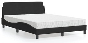 Postel s matrací Dover černá 140 x 190 cm samet 3208393