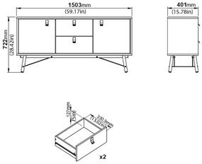 Komoda RY 86006 černá mat/ořech