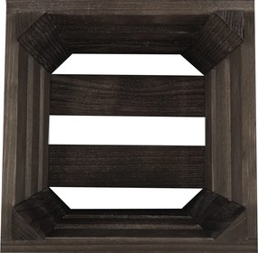AMADEA Dřevěný obal s květináčem - tmavý, 17x17x15cm Český výrobek