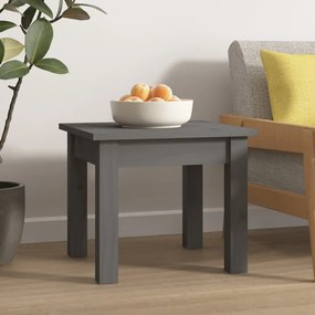 Konferenční stolek šedý 35 x 35 x 30 cm masivní borové dřevo - Default Title