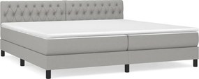 Box spring postel s matrací světle šedá 200 x 200 cm textil 3140321