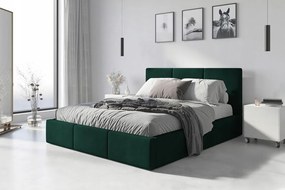 Čalouněná postel HILTON 160x200cm výklopná smaragdová