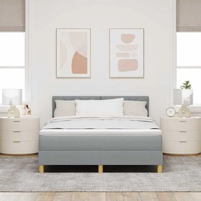 Postel s boxspringem s čelo Světle šedá 160 x 200 cm textil 3339007