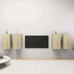 vidaXL TV skříňky 4 ks 30,5 x 30 x 60 cm kompozitní dřevo [3079160] Barva: dub sonoma