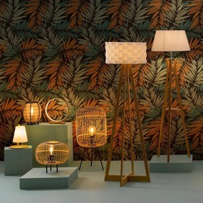 Stolní lampa s bambusovým stojanem, jedinečný produkt vhodný pro jakýkoli interiér