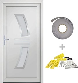 vidaXL Vchodové dveře 98 x 208 cm PVC [3187923] Barva: Bílá
