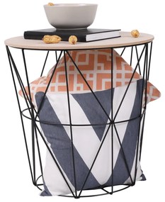 Příruční stolek, přírodní vzor/černá, NANDO