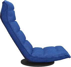 Otočná lenoška na podlahu modrá textil 336578