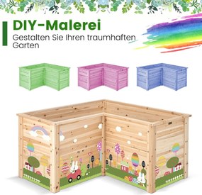 Costway Zvýšená postel Dřevěný truhlík na rostliny na balkóně Zahradní terasa