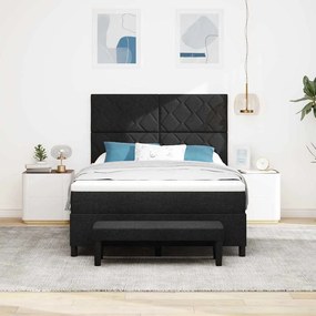 Postel s boxspringem s čelo Černá 140 x 190 cm textil 3344144