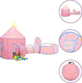 vidaXL Dětský stan na hraní s 250 míčky růžový 301 x 120 x 128 cm [3107736] Barva: Vícebarevné 2