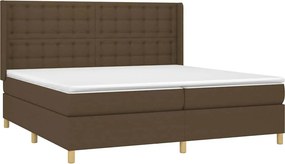 Box spring postel s matrací tmavě hnědá 200x200 cm textil 3132340
