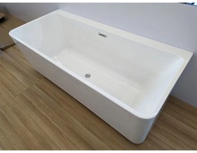 BPS-koupelny Volně stojící akrylátová vana ke stěně HYD-SOF515D 170x75 bílá, odtokový komplet chrom
