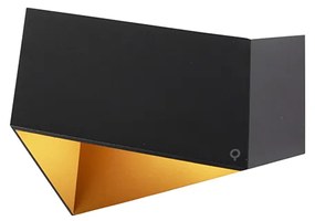 Designová nástěnná lampa černá se zlatem - Fold