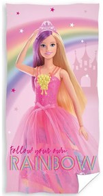 Carbotex Bavlněná froté osuška 70x140 cm - Barbie růžový svět