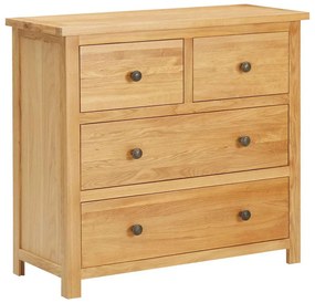 Komoda se zásuvkami 80 x 35 x 75 cm masivní dubové dřevo 289197