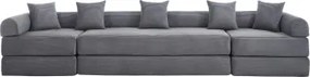 Aosom Pohodlná rodinná pohovka s úložným prostorem, volně kombinovatelná, 270D x 180Š x 64V cm, tmavě šedá