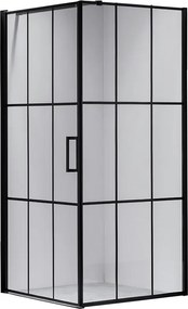 BPS-koupelny Čtvercový sprchový kout HYD-SK13B 90x90 černá/transparent - bez vaničky