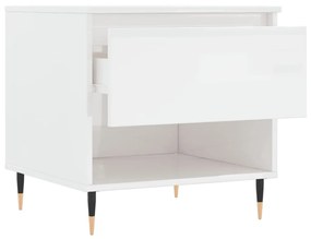 Konferenční stolek lesklý bílý 50 x 46 x 50 cm kompozitní dřevo - Default Title