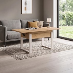 Rozkládací polohovací konferenční stolek HOGO 3v1 | 120-157x62,5-74,5x67 cm | síla horní desky 32 mm | artisan/nohy kašmír