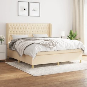 Box spring postel s matrací krémová 180x200 cm textil 3128786