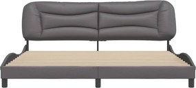 Rám postele bez matrace Hvar šedý 200x200 cm umělá kůže 3208026