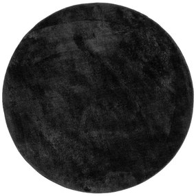 OnaDnes -20% Nordic Living Antracitově šedý látkový kulatý koberec Amis 160 cm