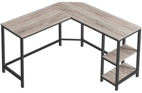 Rohový psací stůl, jednoduchý design, 138 x 138 x 75 cm, šedý