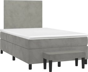 Box spring postel s matrací světle šedá 120x190 cm samet 3270457