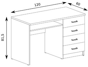 INDIANAPOLIS t | psací stůl I-16 | jasan tmavý