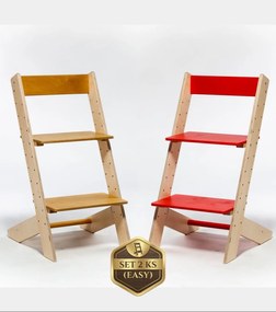 Lucas Wood Style - rostoucí židle EASY LINE zvýhodněný set 2 ks -  buk + červená