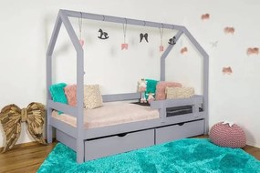 MAXIDO Dětská postel domeček Snílek - dva šuplíky 200x90 Bílá