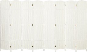 HOMCOM 8panelový paravan 320 × 170 cm – skládací borovicový rám, bílý | Aosom
