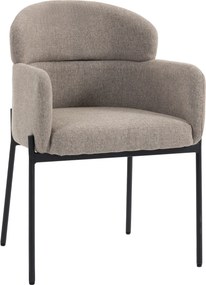 HOMCOM Chenille dekorativní křeslo – moderní čalouněné křeslo s kovovými nohami, ergonomické křeslo do obývacího pokoje a ložnice, světle hnědé | Aoso