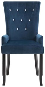 Petromila Jídelní židle s područkami tmavě modrá samet