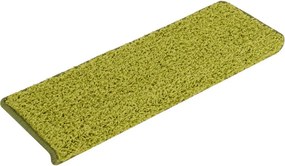 Schodové rohože 15 ks 65 x 21 x 4 cm zelené s obdélníkovým okrajem 326204