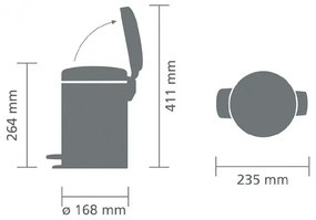 Brabantia Pedálový koš NewIcon 3L světle modrá