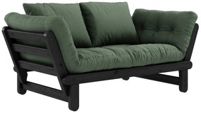 OnaDnes -20% Zelená dvoumístná rozkládací pohovka Karup Design Beat 162 cm s černou konstrukcí