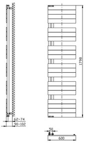 Aqualine Mili DC650T Radiátor kombinovaný, 60x179,8cm, bílá