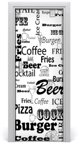 Fototapeta samolepící dveře menu v restauraci 75x205 cm