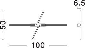 Matně černé hliníkové LED stmívatelné stropní svítidlo 50x100 cm Akro – Nova Luce