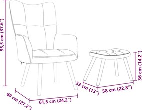 vidaXL Relaxační křeslo s podnožkou textil [4016785] Barva: vínová červená