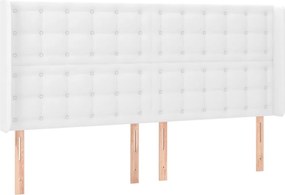 Box spring postel s matrací a LED bílá 180x200 cm umělá kůže 3139398