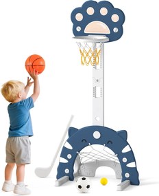 Costway 3 v 1 Dětský basketbalový koš se stojanem na basketbal, fotbal a golf