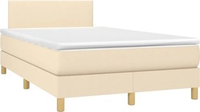 Box spring postel s matrací a LED krémová 120x190 cm textil 3270079