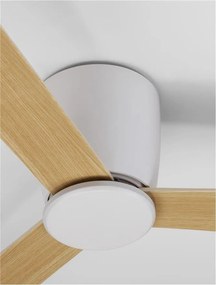 NV 9952335 Stropní ventilátor DELL tělo z hliníku dřevo a matná bílá 3ABS dřevěné listy - NOVA LUCE