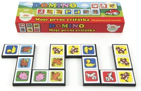 Teddies Domino Moje první zvířátka 28ks společenská hra v krabičce 21x6x3cm