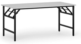 Konferenční stůl FAST READY, 160x80 cm, černá podnož, bílá